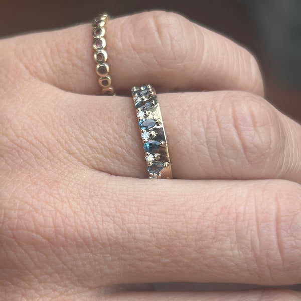 Kendall Ring - Deep Teal Blue Sapphire + Diamond – Porter Gulch